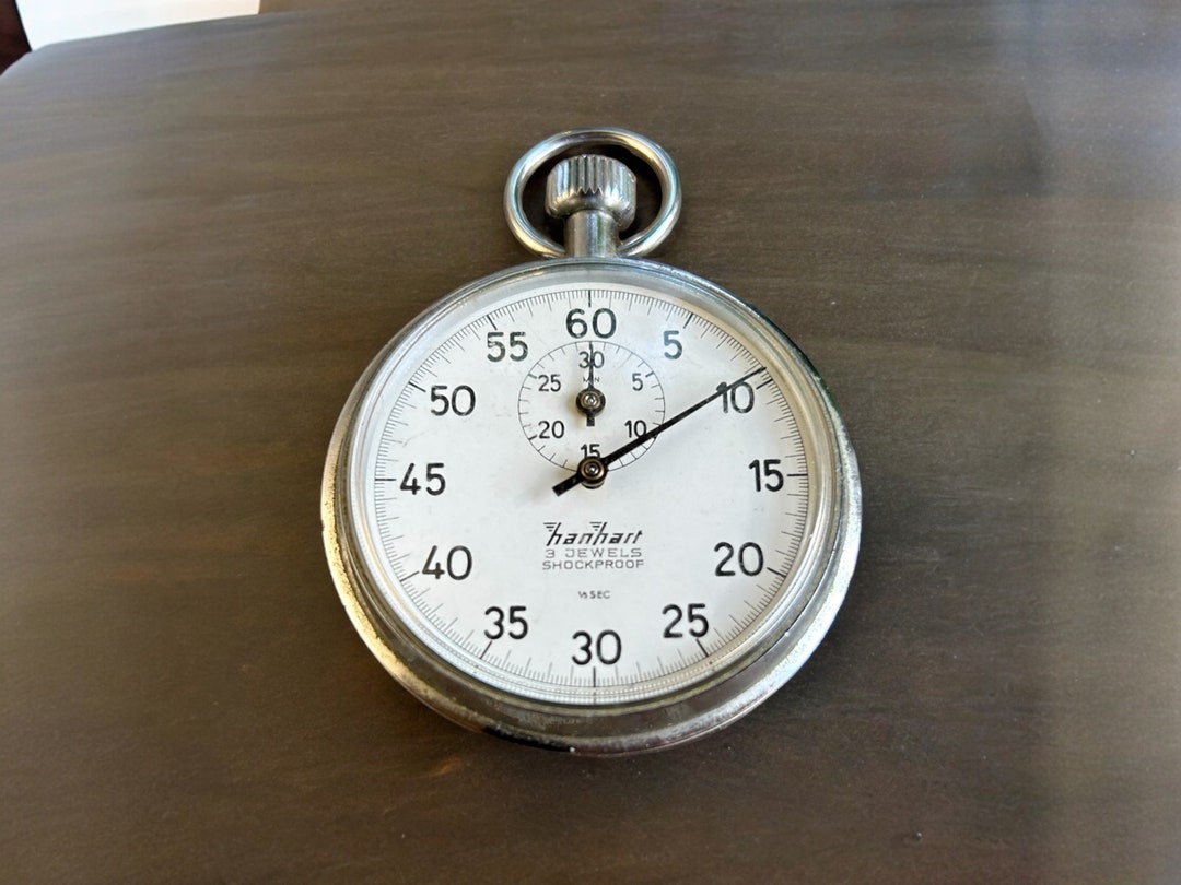 Hanhart Stopwatch Vintage 70s 3 Jewels Shockproof Water Protected Anti ...