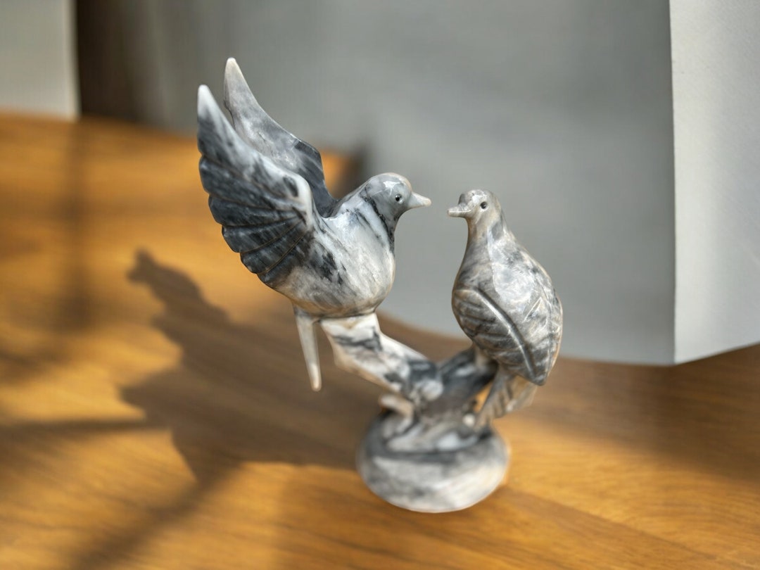 Marble Dove Figurine,vintage Bird Statue,carved Marble Birds,vintage ...