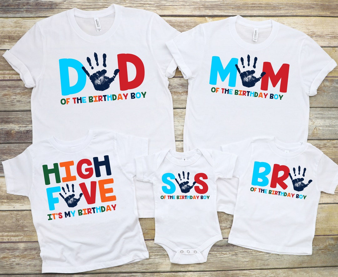 5th Birthday Boy High Five PNG, DIY Fifth Birthday Shirt, High Five ...