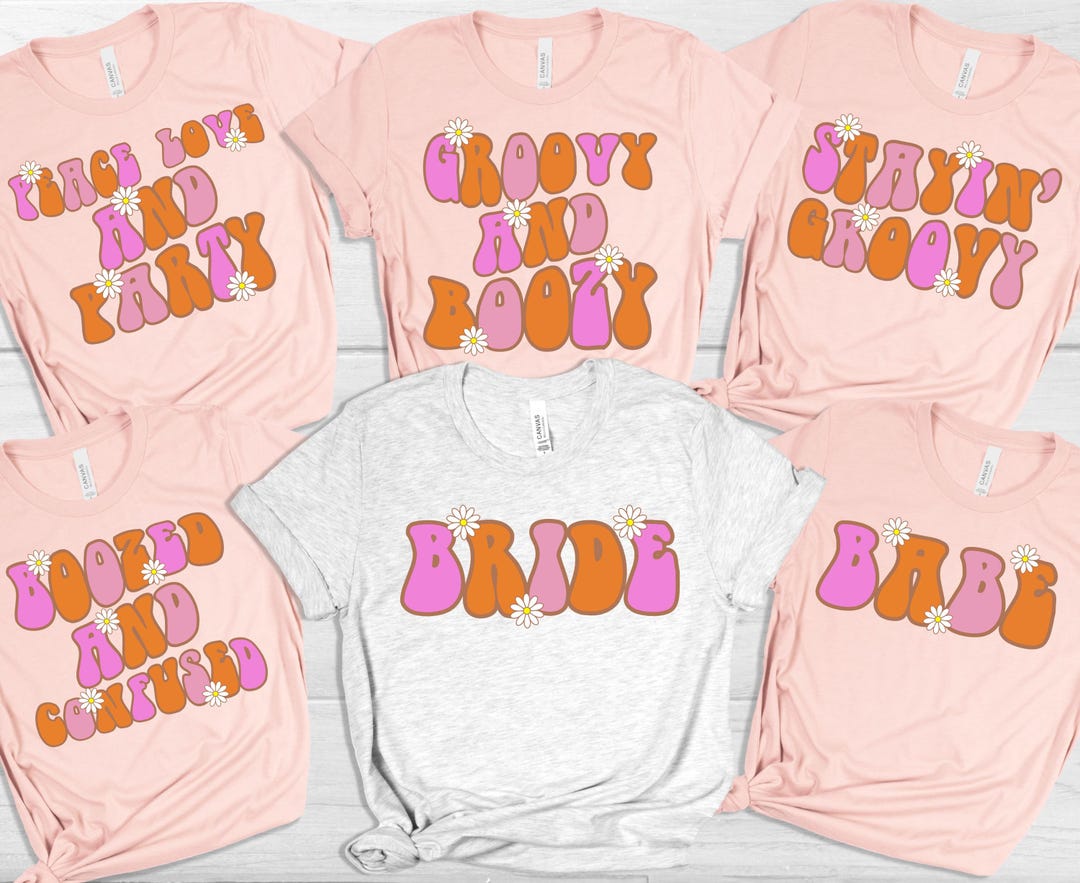 Groovy and Boozy Bachelorette Party, Hippie Bride and Babe, Bride and ...