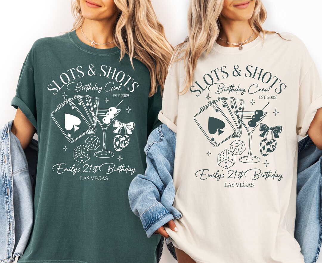Slots & Shots Birthday PNG, Custom Vegas Any Age Design, Birthday Girl ...