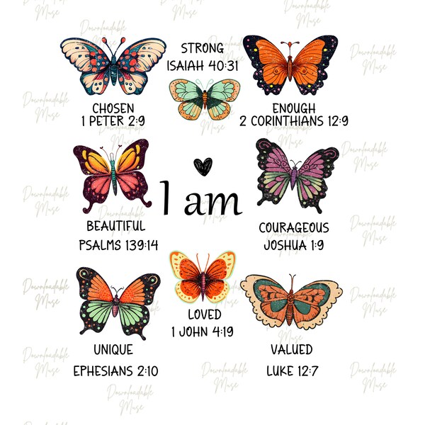 Butterfly Scripture Png - Etsy