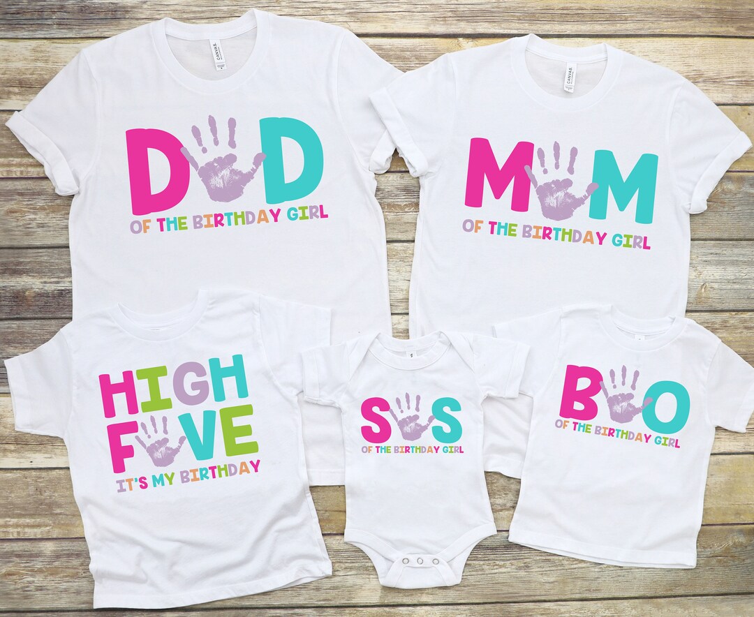 5th Birthday Girl High Five PNG Bundle, DIY Fifth Birthday Shirt, High ...