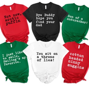 Elf Movie Shirts PNG Bundle, DIY Elf Movie Quote Shirts, Family ...