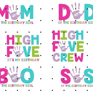 5th Birthday Girl High Five PNG Bundle, DIY Fifth Birthday Shirt, High ...