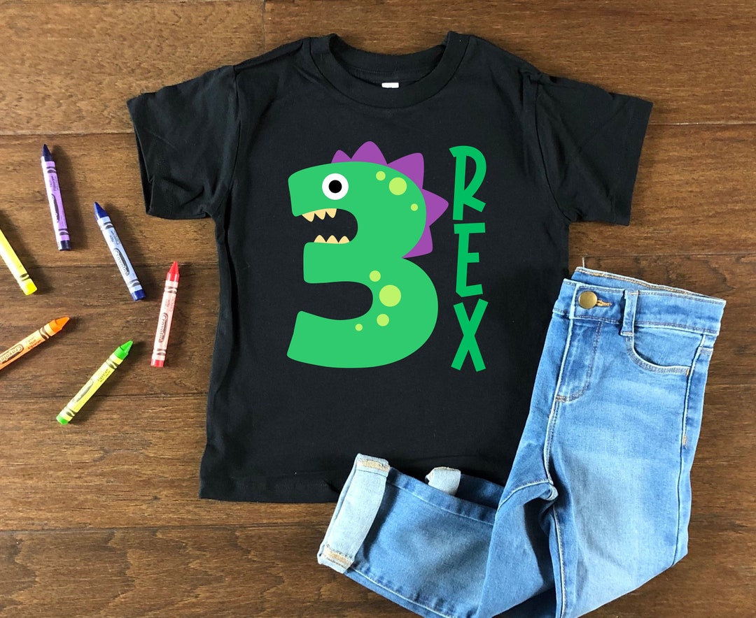 3 Rex Birthday Boy PNG, DIY 3rd Birthday Shirt, Dinosaurs Themed ...