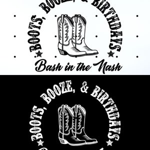 Nashville Birthday PNG, Cowgirl Birthday Party Squad, Nash Bash, Boots ...