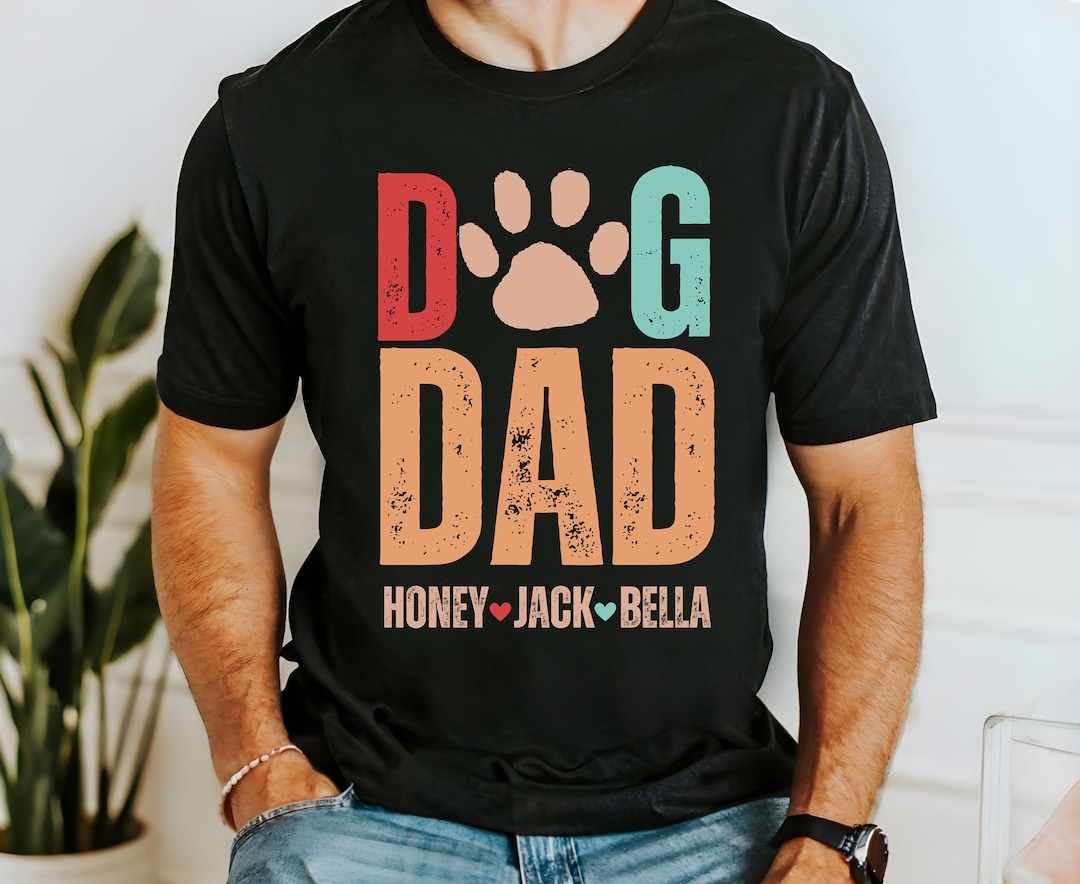 Dog Dad Custom PNG With Dog Names, Dog Dad Custom Gift, Dog Owner PNG ...