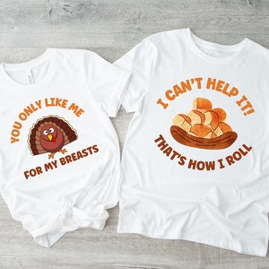 Thanksgiving Couple PNG Bundle, Funny Matching Fall Shirts, Turkey Day ...