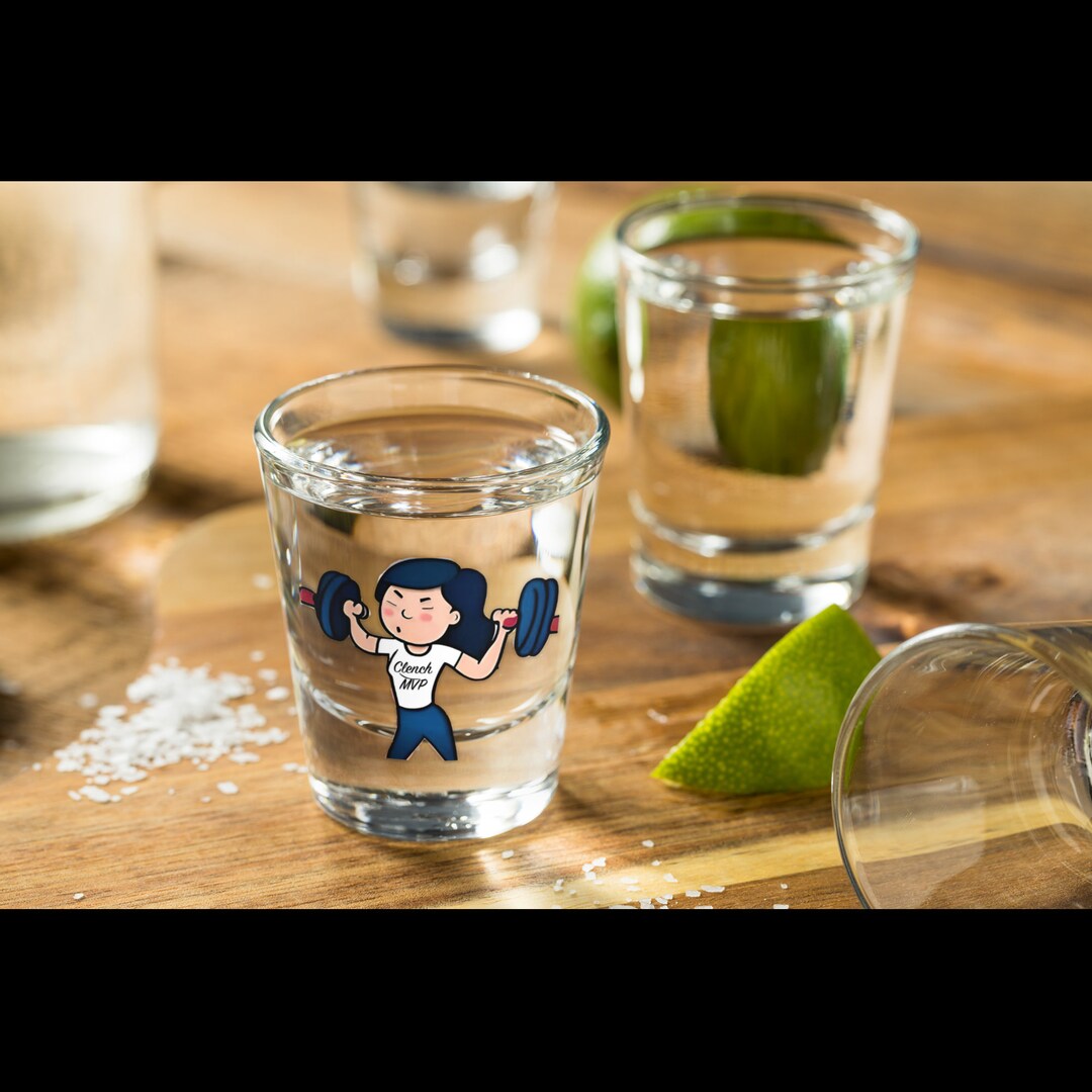Pelvic Floor Health Cartoon Gym Girl Shot Glass, 1.5oz - Etsy