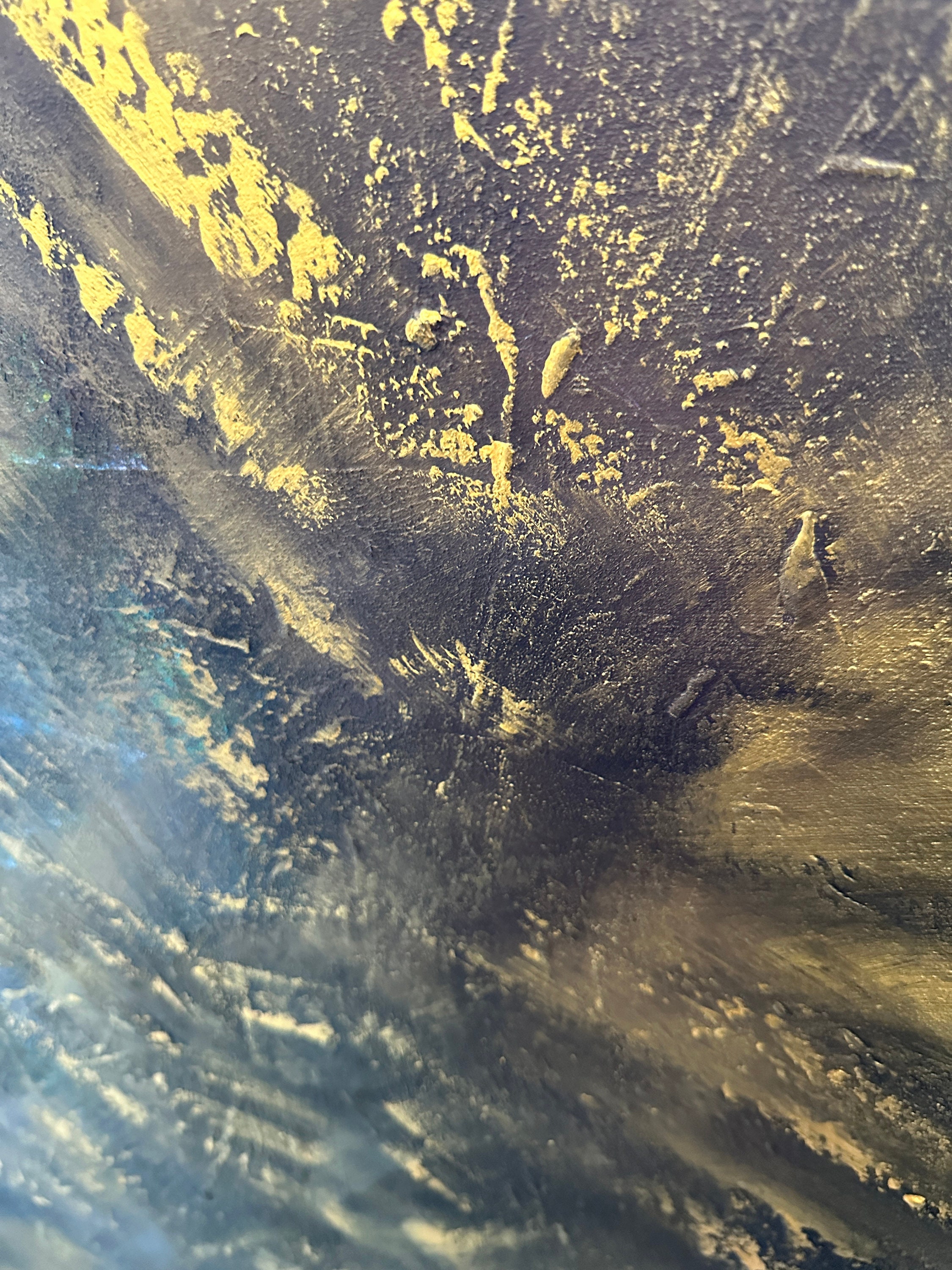 Original Golden Painting. Painting Acrylic on Canvas. Abstract Wall Art ...