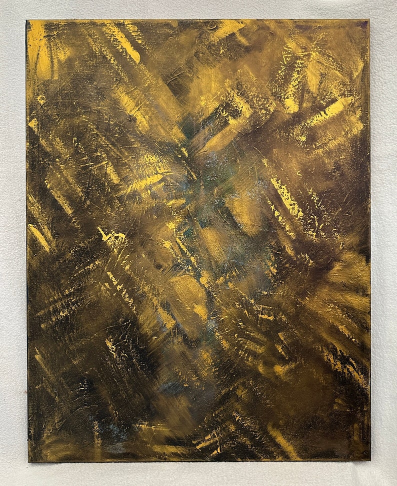 Original Golden Painting. Painting Acrylic on Canvas. Abstract Wall Art ...
