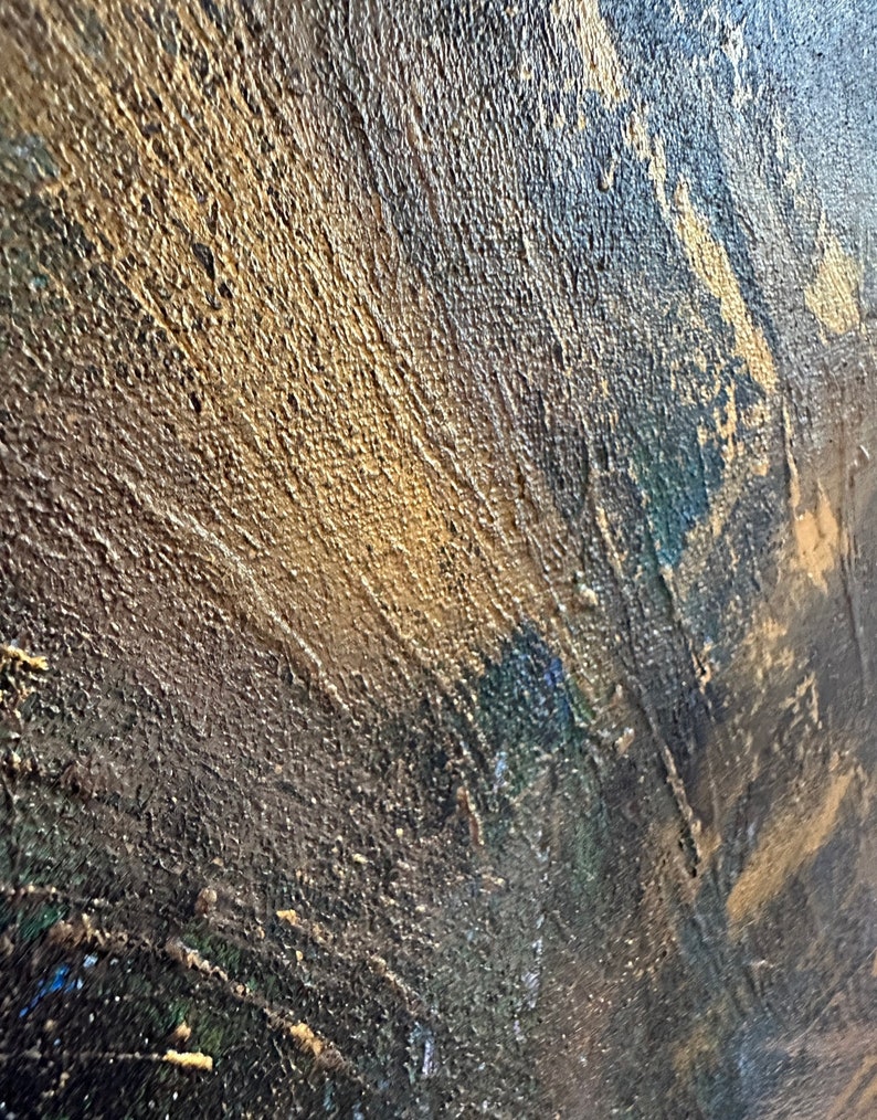 Original Golden Painting. Painting Acrylic on Canvas. Abstract Wall Art ...