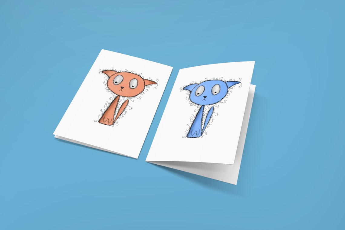 Scruffy Cat Clipart, Clip Art, Cute Cat, Kitten, Digital Download ...