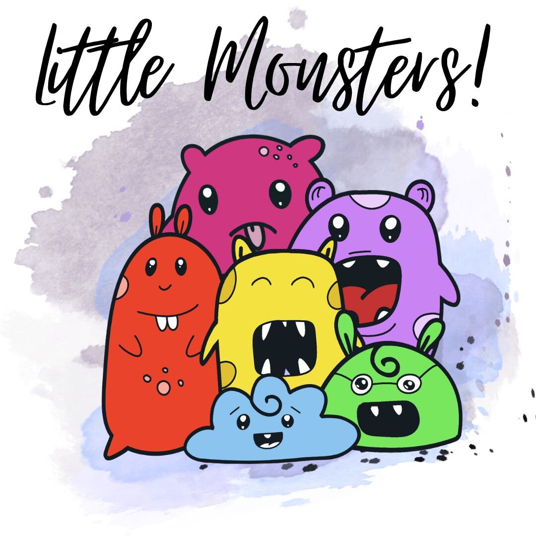 Buy Little Monsters Clipart, Clip Art, Cute Monster, Digital Download ...