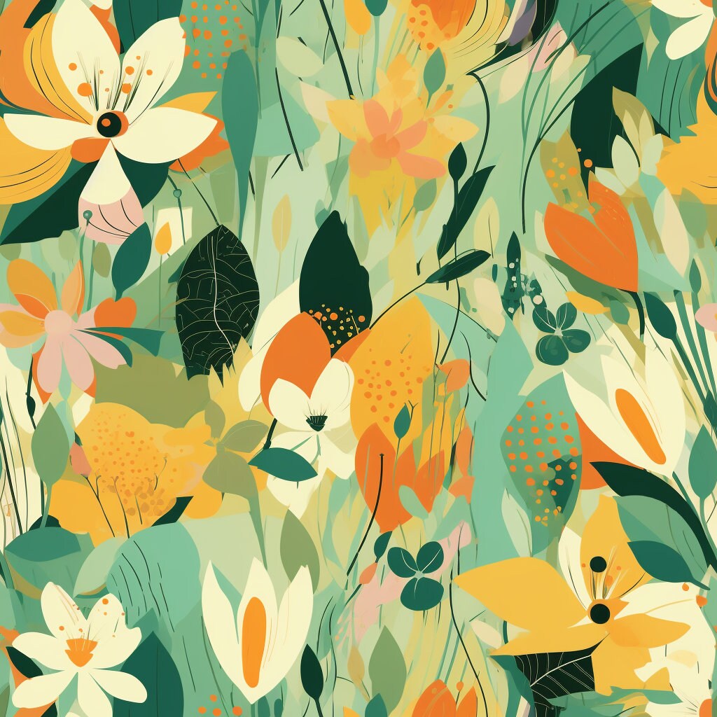 Spring Flowers - Digital Paper - Etsy