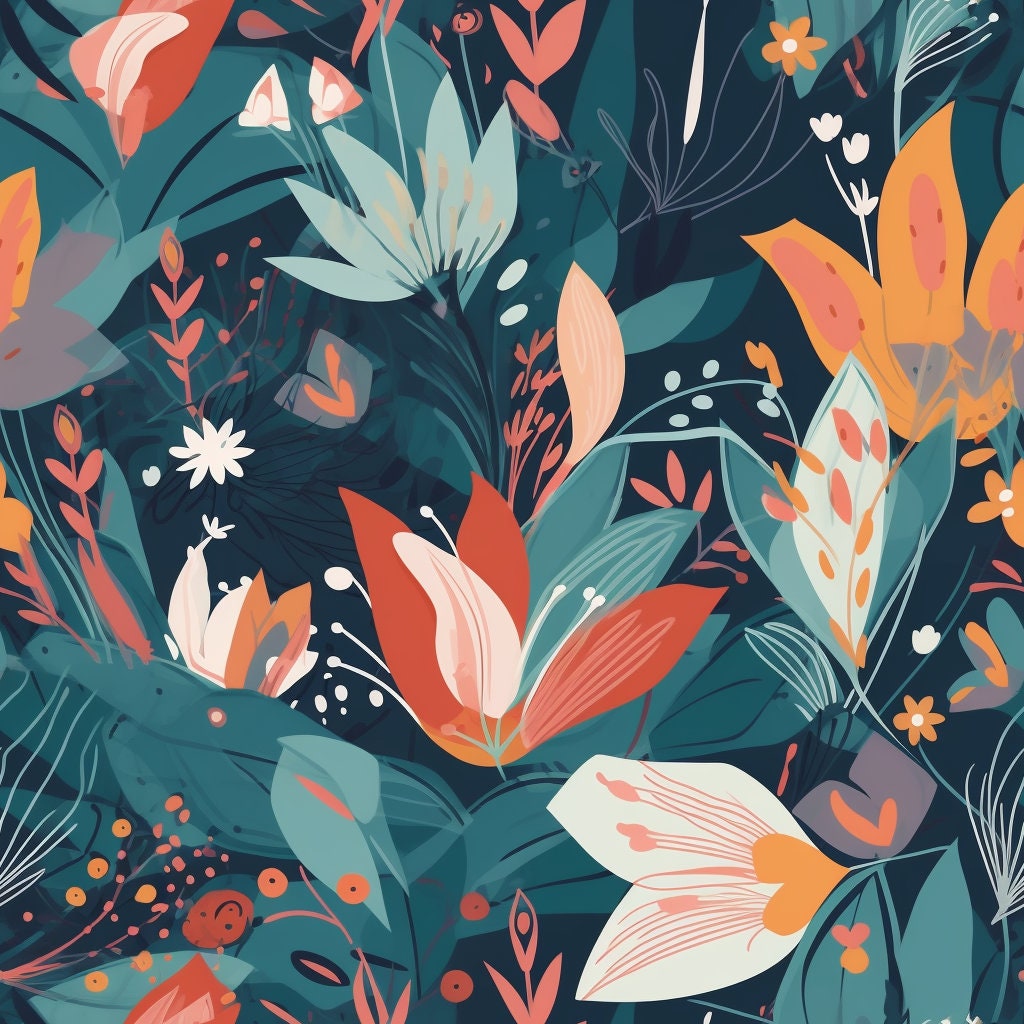 Spring Flowers - Digital Paper - Etsy