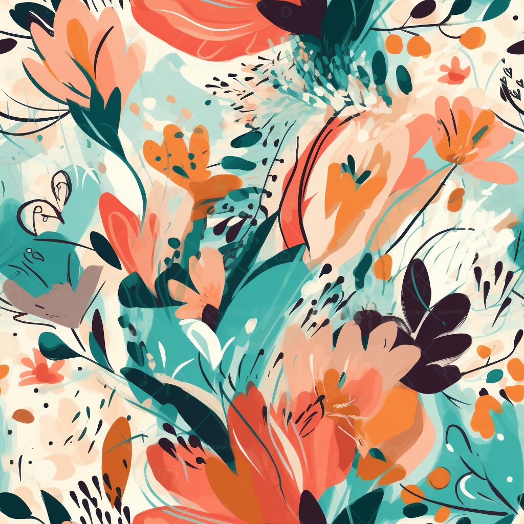 Spring Flowers Digital Paper - Etsy