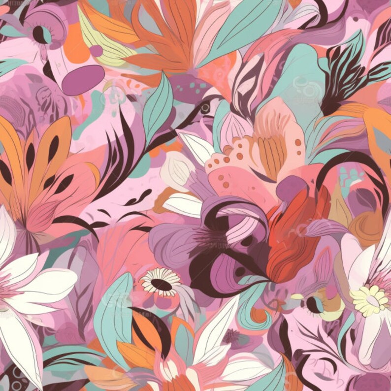 Spring Flowers Digital Paper - Etsy