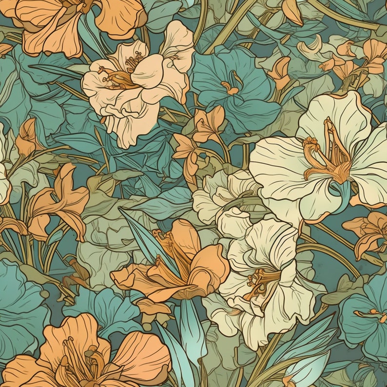 Spring Flowers Digital Paper - Etsy