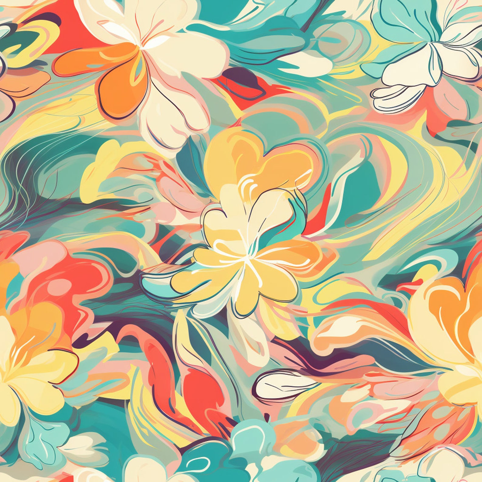 Spring Flowers Digital Paper - Etsy