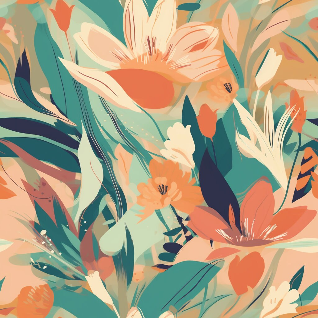 Spring Flowers Digital Paper - Etsy