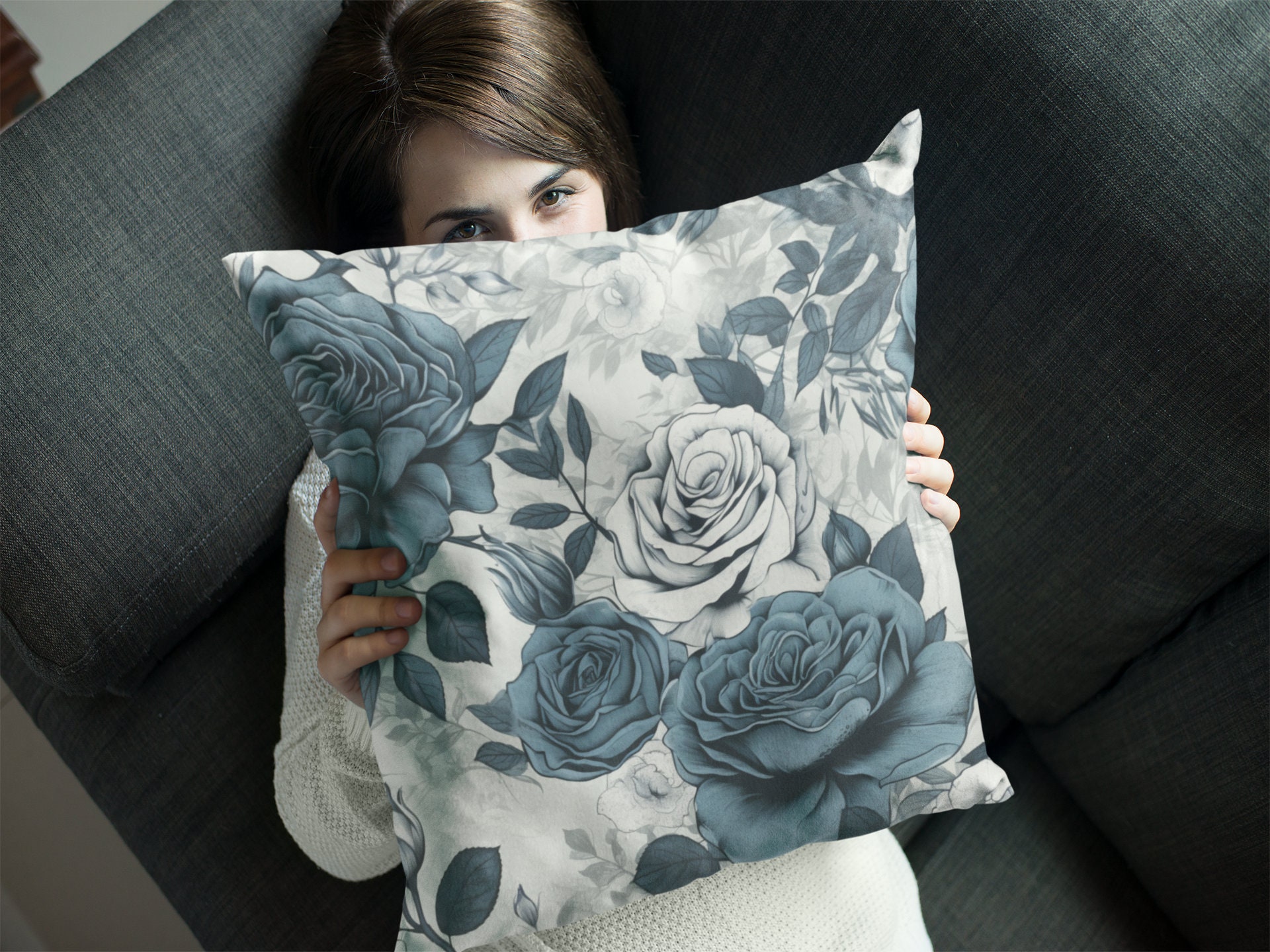 Seamless Blue Roses Pattern - Etsy