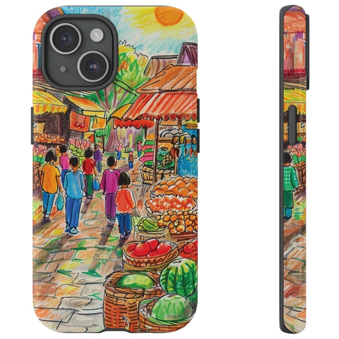 Farmer's Market Crayon Art Trippy Phone Case for All Iphone, Samsung ...