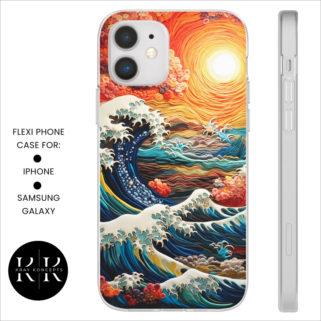 3D Phone Case Hokusai Ukiyo-e Great Wave Kanagawa Style Art Painting ...