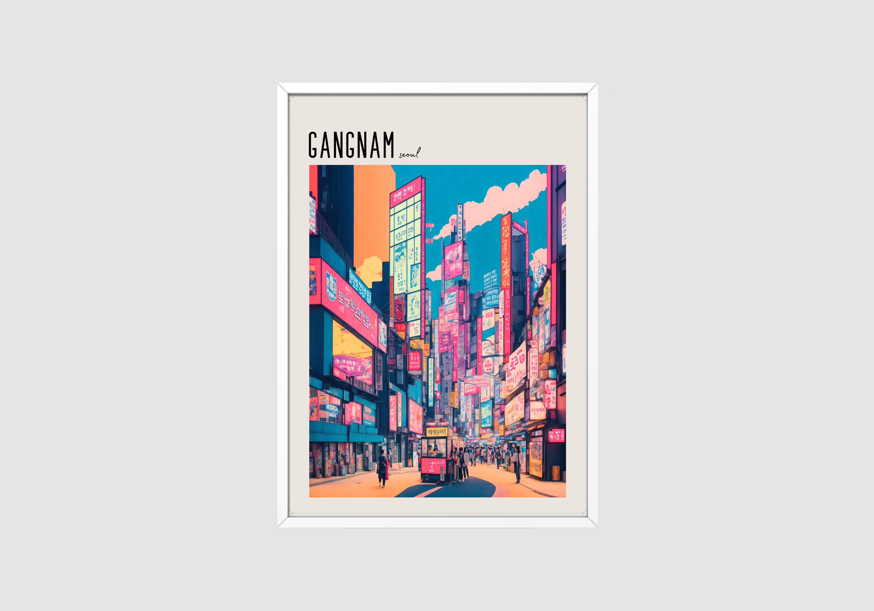Popart Printable Wall Art -gangnam - Seoul - Digital Download - Citys ...