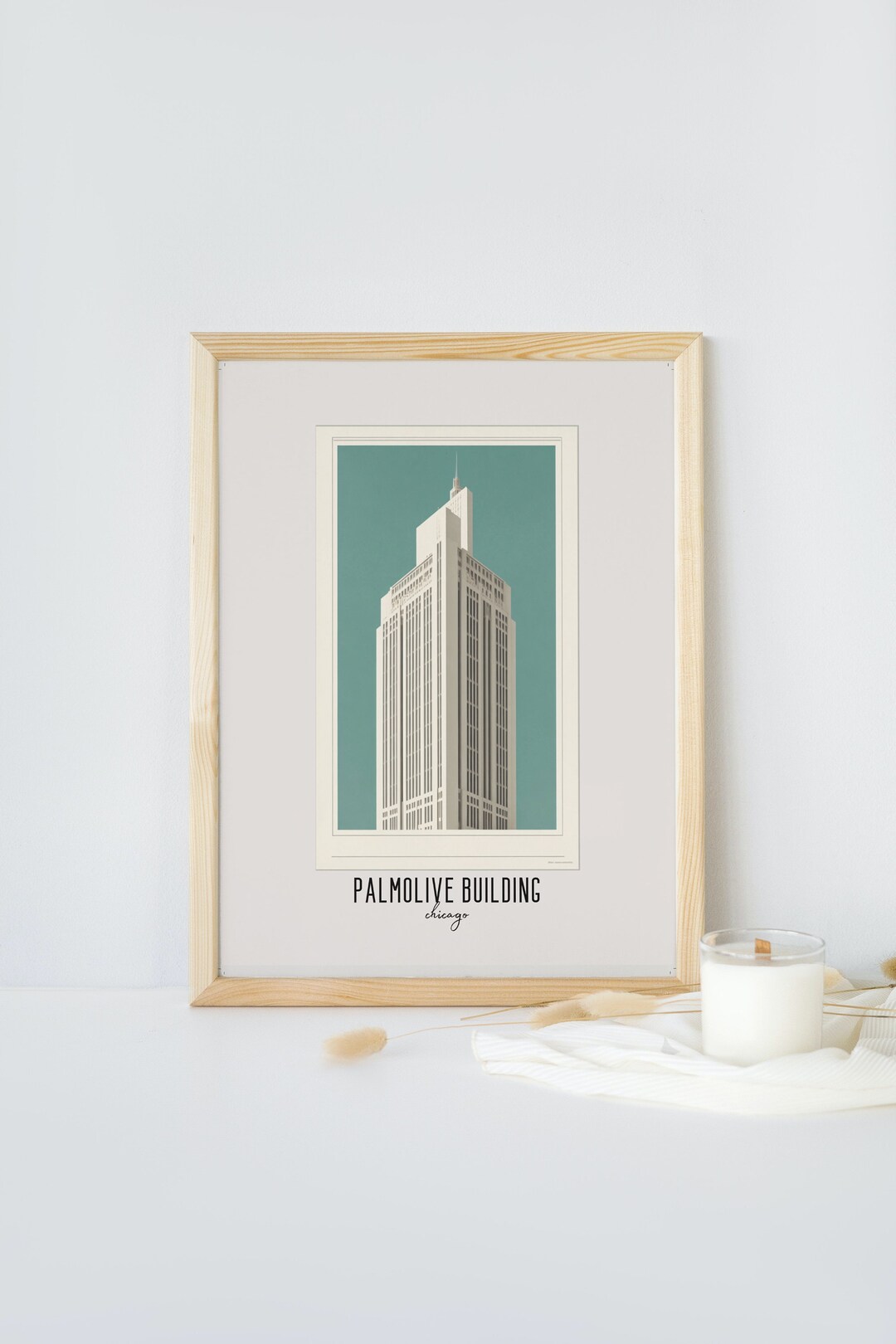 Palmolive Building- Digital Download - Citys-minimalist Style Printable ...