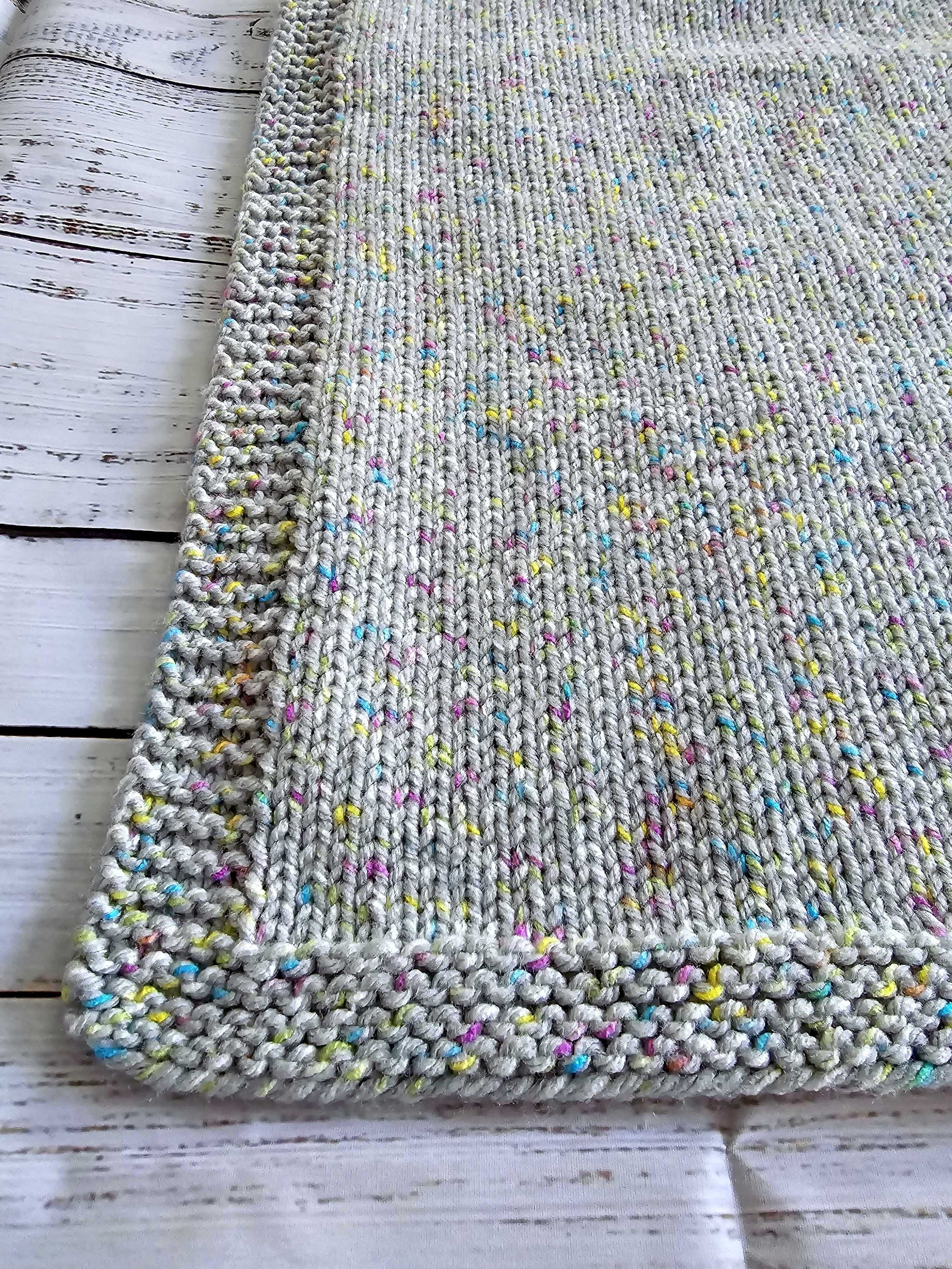 Gray Confetti Sprinkles Hand-knit Soft Baby Toddler Blanket - 30" X 32 ...