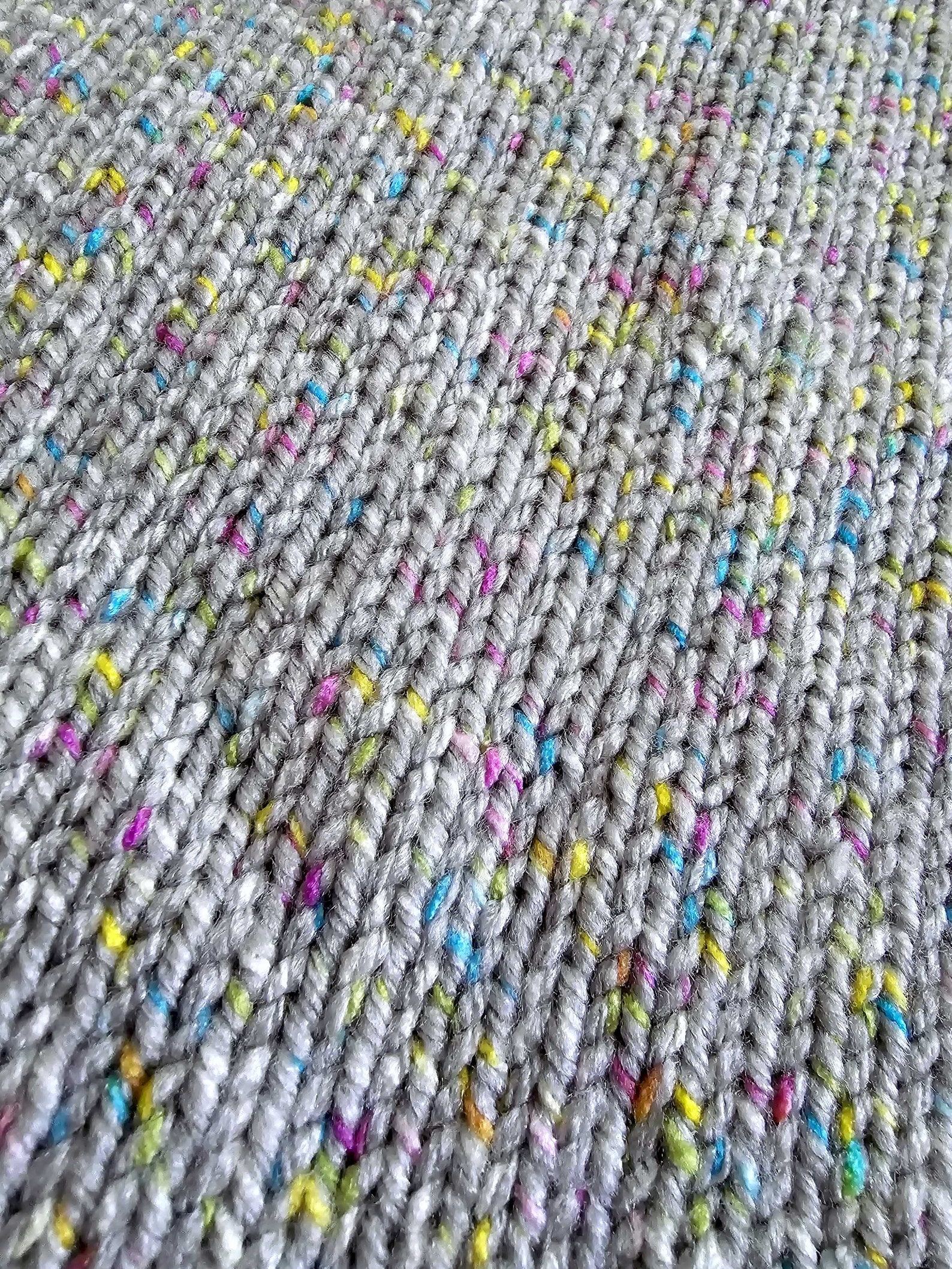 Gray Confetti Sprinkles Hand-knit Soft Baby Toddler Blanket - 30" X 32 ...