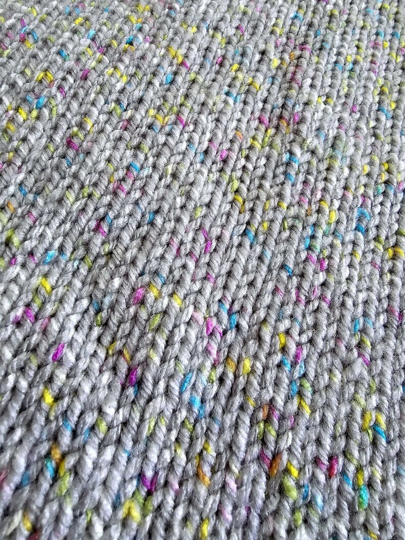 Gray Confetti Sprinkles Hand-knit Soft Baby Toddler Blanket - 30" X 32 ...