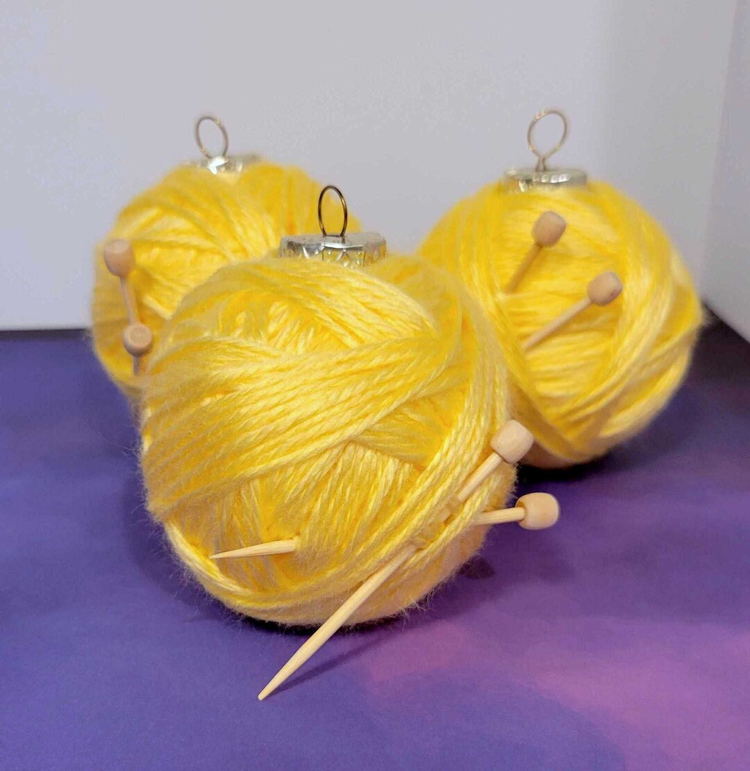 Yellow Yarn Ball Ornament - Etsy