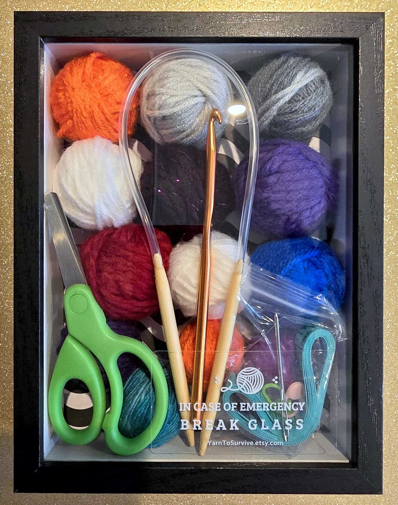Emergency Kit for Knitters and Crocheters Break Glass Funny Gift Box ...