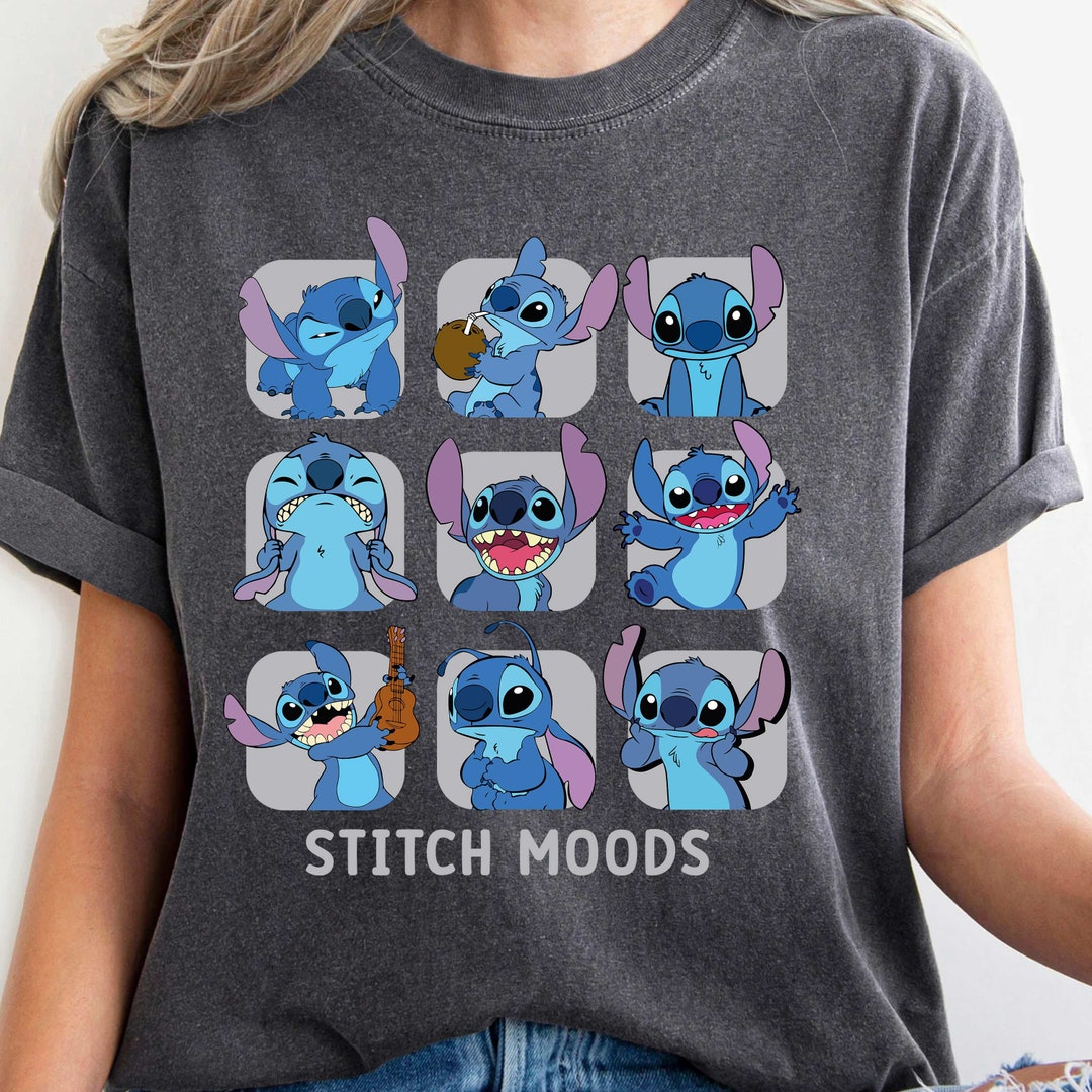Stitch Moods T-shirt, Stitch Lover Shirt, Cute Stitch Shirt, Shirts for ...