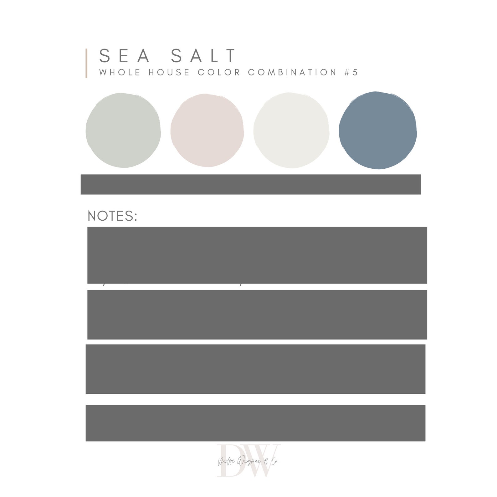 Sea Salt Sherwin Williams Paint Color Palette, Coastal Calm Paint Color ...