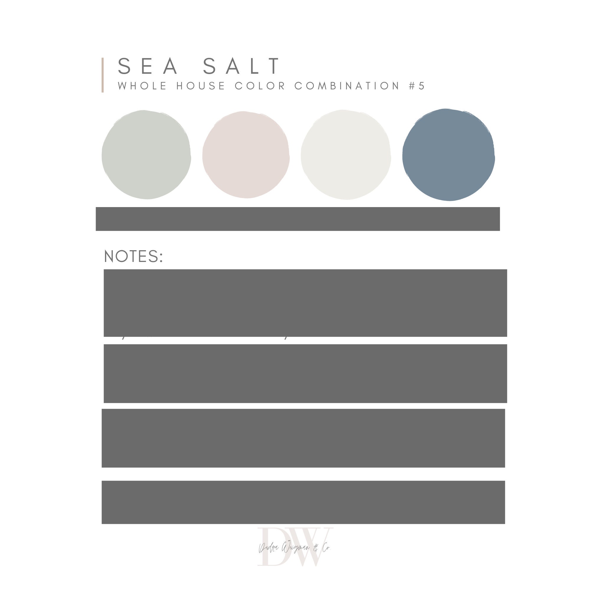 Sea Salt Sherwin Williams Paint Color Palette, Coastal Calm Paint Color ...