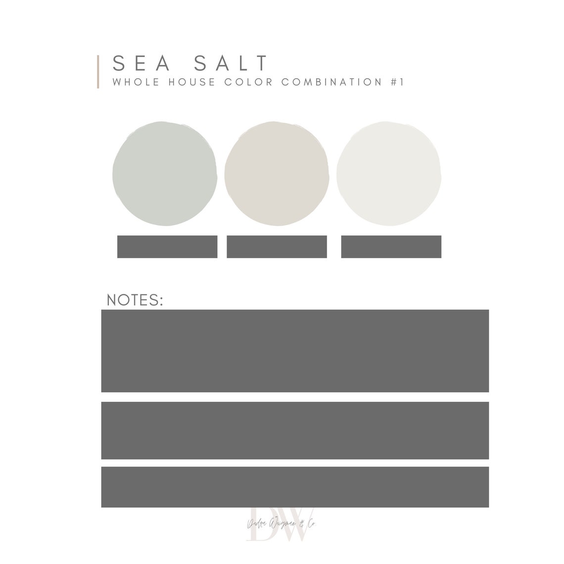 Sea Salt Sherwin Williams Paint Color Palette, Coastal Calm Paint Color ...