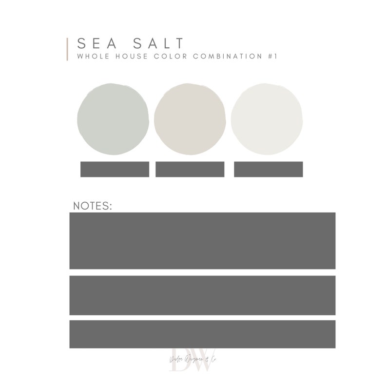 Sea Salt Sherwin Williams Paint Color Palette, Coastal Calm Paint Color ...