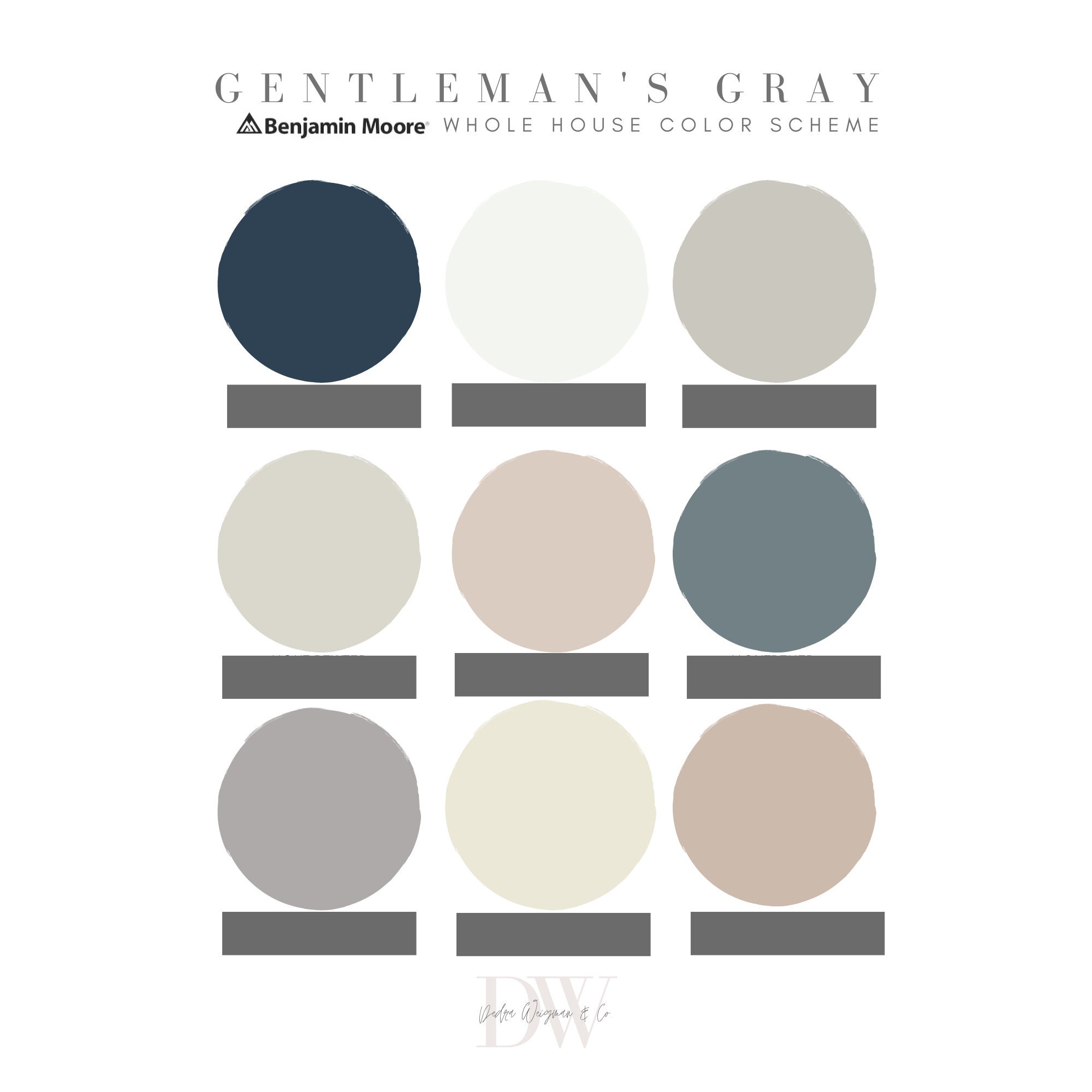 Gentleman's Gray Benjamin Moore Paint Palette, Modern Neutral Interior ...