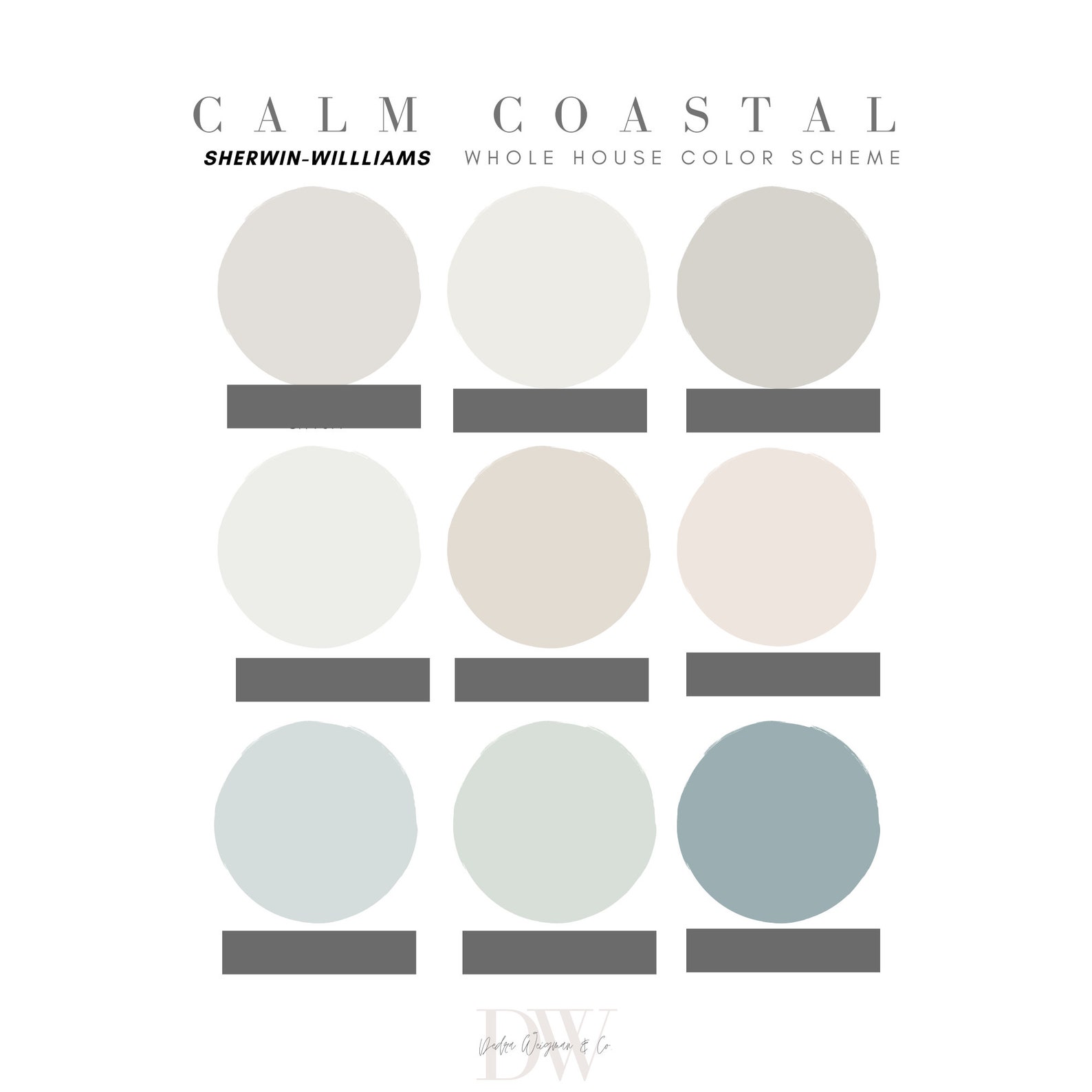Calm Coastal Whole House Paint Color Scheme Sherwin Williams, Calm ...