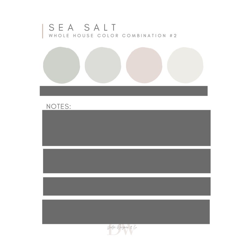 Sea Salt Sherwin Williams Paint Color Palette, Coastal Calm Paint Color ...