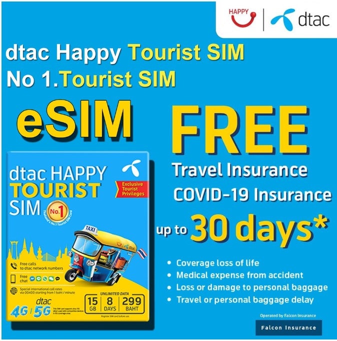 Esim Dtac (thailand) HAPPY Tourist 299 SIM - Unlimited Data for 8 Days - Etsy Australia