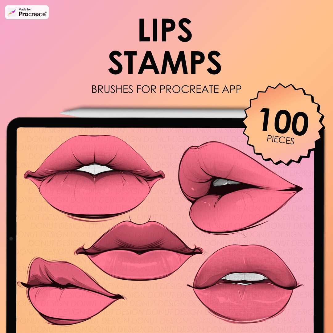 100 Procreate Lip Stamps Lips Procreate Brushes - Etsy