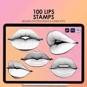 100 Procreate Lip Stamps | Lips Procreate Brushes | Photoshop Lips Brushes | Clip Studio Lips - Etsy