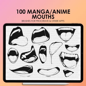 Manga Procreate Mouth Stamps | Procreate Anime Mouth Stamps | Manga ...