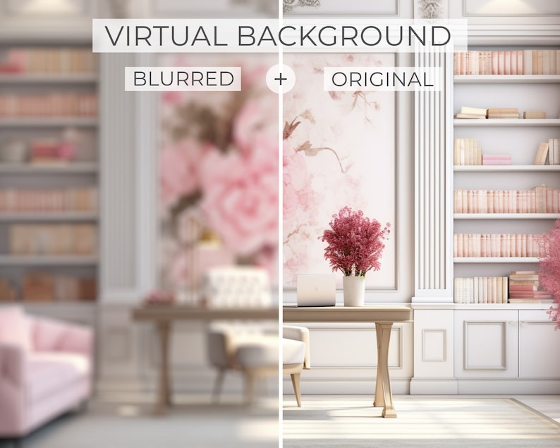 Pink Room Zoom Background Home Office Home Office Zoom - Etsy Australia