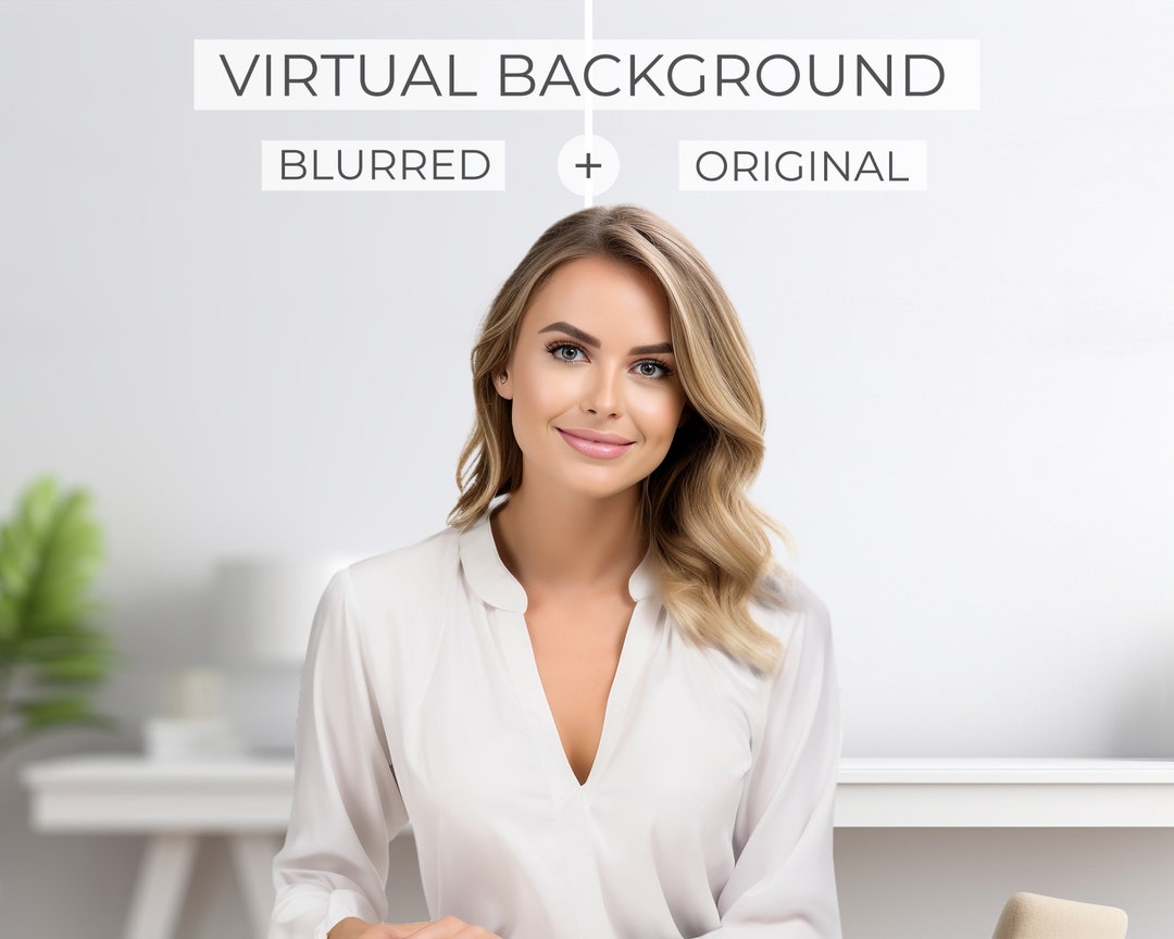 White Minimalist Zoom Background Home Office | Home Office Virtual ...